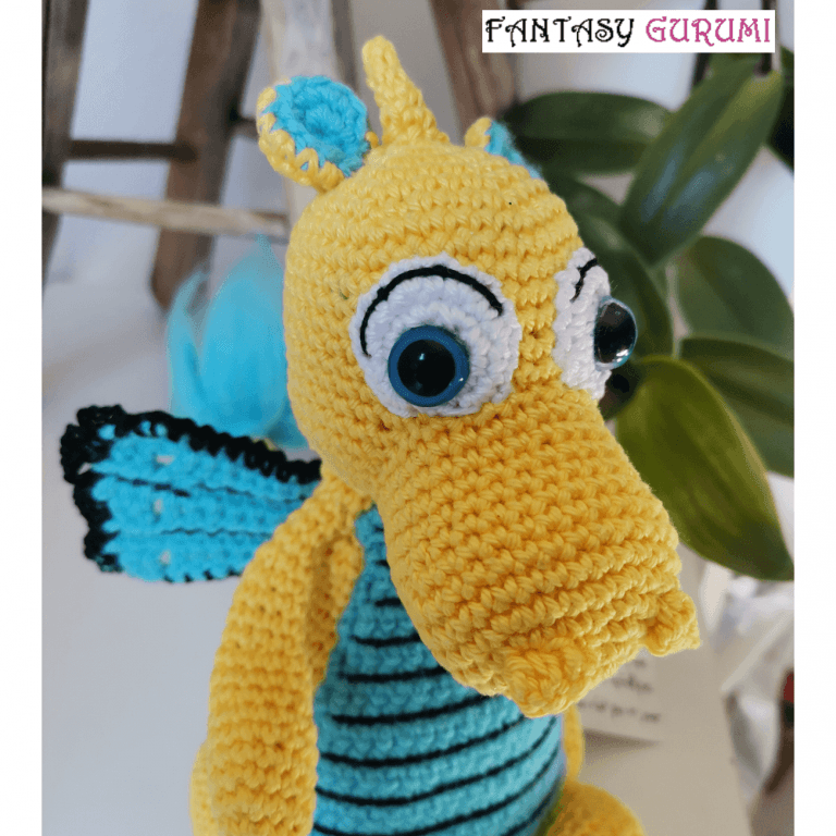 Drake le gentil dragon au crochet - amigurumi au crochet - Fantasy Gurumi
