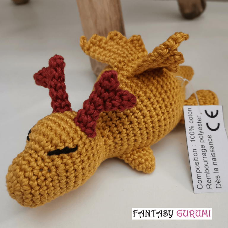 Drake le gentil dragon au crochet - amigurumi au crochet - Fantasy Gurumi